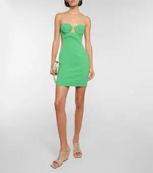 Stella McCartney Mesh-paneled Crêpe Minidress