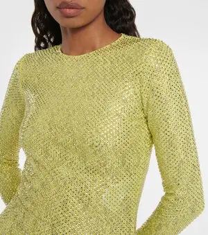 Stella McCartney Crystal-embellished Mini Dress - Green