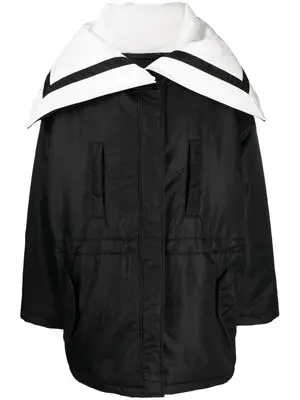 Goen.j Sailor-collar Padded Coat - Black