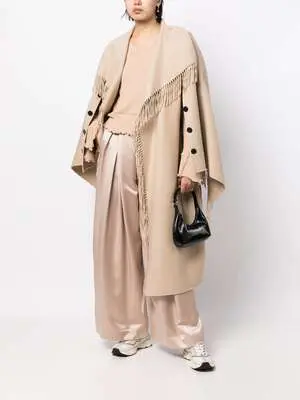 Goen.j Double-faced Fringed Coat - Brown