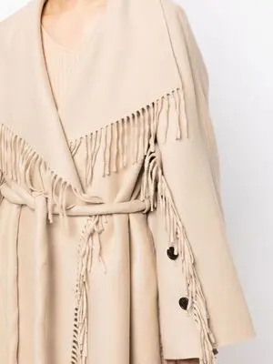 Goen.j Double-faced Fringed Coat - Brown