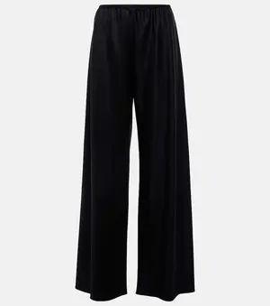 THE ROW Gala Wide-leg Virgin Wool Trousers - Black