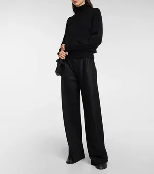 THE ROW Gala Wide-leg Virgin Wool Trousers - Black