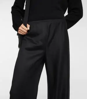 THE ROW Gala Wide-leg Virgin Wool Trousers - Black
