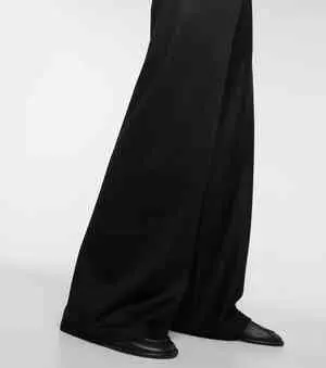 THE ROW Gala Wide-leg Virgin Wool Trousers - Black