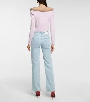FRAME Le Jane Embellished High-rise Jeans