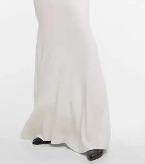 Saint Laurent High-neck Wool Maxi Dress