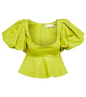 Oscar De La Renta Peplum Crop Top