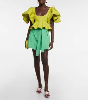Oscar De La Renta Peplum Crop Top