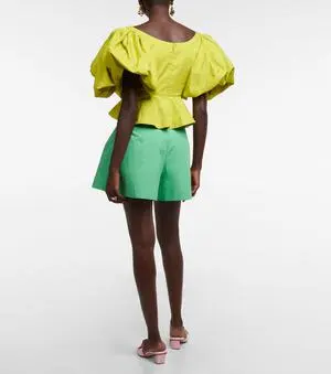 Oscar De La Renta Peplum Crop Top