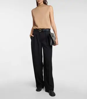 THE ROW Igor High-rise Wide-leg Pants - Black