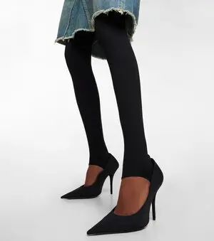 Balenciaga Knife Jersey Pointed Toe High Heel Pumps