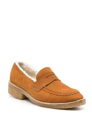 STUDIO CHOFAKIAN Pullman Shearling-trimmed Loafers