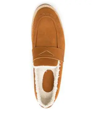 STUDIO CHOFAKIAN Pullman Shearling-trimmed Loafers