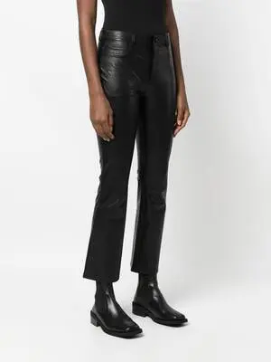 Paige Flared Faux-leather Trousers