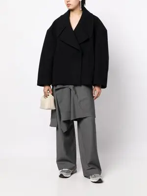 Goen.j Double-breasted Cropped Jacket - Black