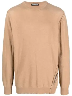 Costume National Logo Embroidery Knit Jumper - Neutrals