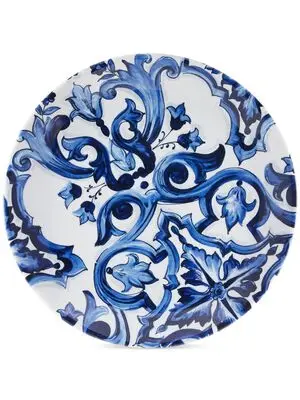 Dolce & Gabbana Mediterranean-pattern Porcelain Platter - Blue