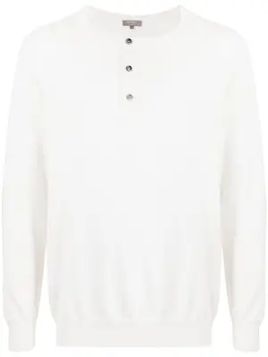 N.peal Button-placket Knit Jumper - White