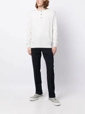 N.peal Button-placket Knit Jumper - White