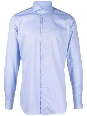 DELL'OGLIO Long-sleeve Cotton Shirt - Blue