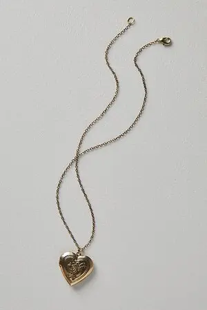 Free People Free People Monogram Heart Locket Pendant Necklace J