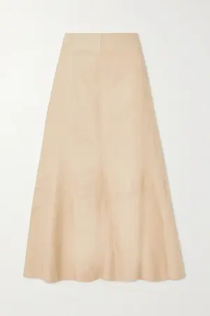BY MALENE BIRGER Floela Paneled Leather Midi Skirt