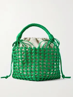 Bottega Veneta Cavallino Intrecciato Leather And Canvas Tote