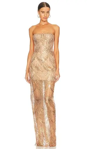 BRONX AND BRONCO Giselle Maxi Dress - Gold