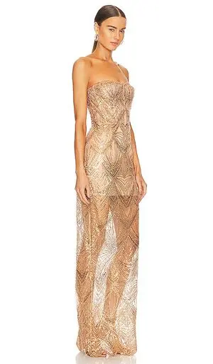 BRONX AND BRONCO Giselle Maxi Dress - Gold
