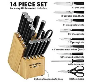 GRANITESTONE Pro Nutriblade 14-piece Knife Set H Block
