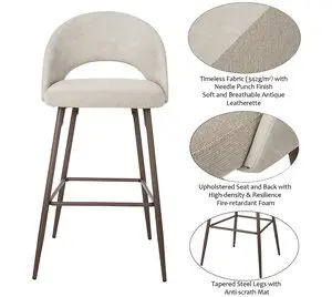 GLITZHOME Sophisticated Style Bar Stool Pair S/ 2