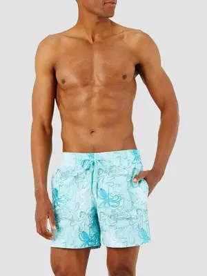 Vilebrequin Poulpes Embroidered Swim Shorts - Lagon