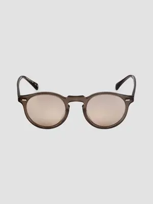 BRUNELLO CUCINELLI & OLIVER PEOPLES Gregory Peck 50mm Phantos Round Sunglasses Grey