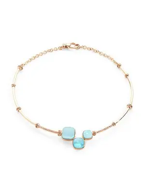 Pomellato Nudo 18k Sky Blue Topaz, & Diamond Necklace - Rose Gold