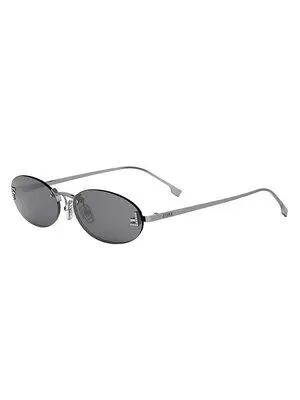 Fendi First 54mm Oval Sunglasses Black Dark Grey