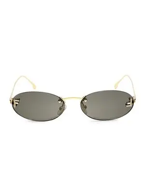 Fendi First 54mm Oval Sunglasses Black