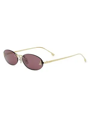 Fendi First 54mm Oval Sunglasses Violet Gold