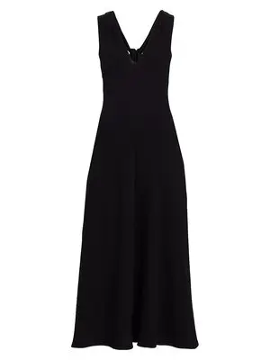 Vince Women's Lean V-Neck Maxi Dress - Black  - Black