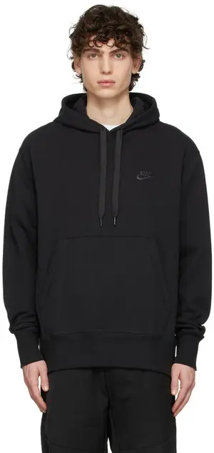 Nike Nike Black NSW Classic Fleece Hoodie - Black/off Noir