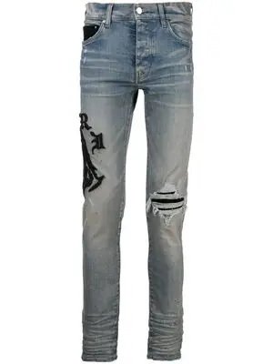 Amiri Logo-embroidered Skinny Jeans