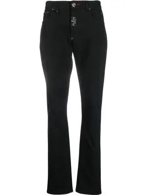 Philipp Plein Hexagon Mid-rise Slim-cut Jeans - Black