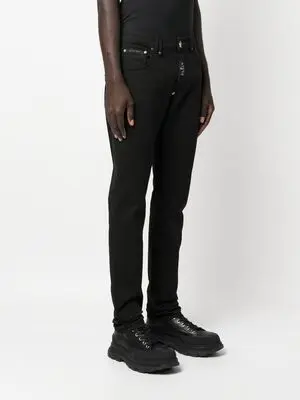 Philipp Plein Hexagon Mid-rise Slim-cut Jeans - Black