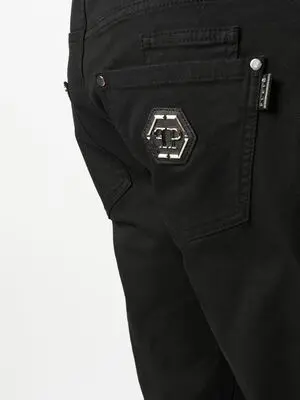 Philipp Plein Hexagon Mid-rise Slim-cut Jeans - Black