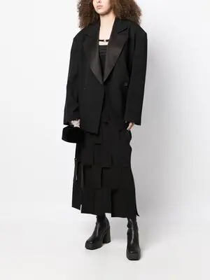 J KOO Double-breasted Wool Blend Blazer