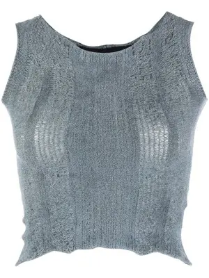 VITELLI Open-knit Sleeveless Top - Blue