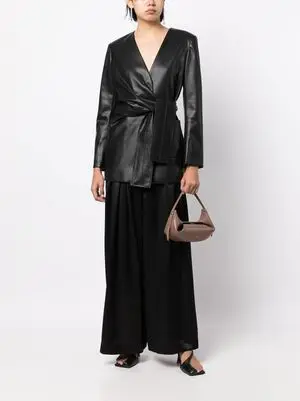 Goen.j Pleated Wide-leg Pants - Black