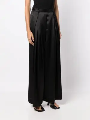 Goen.j Pleated Wide-leg Pants - Black