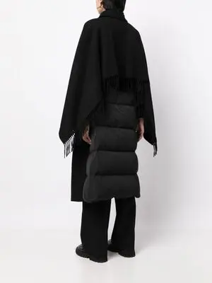 Goen.j Double-breasted Wool Coat With Fringe Detail