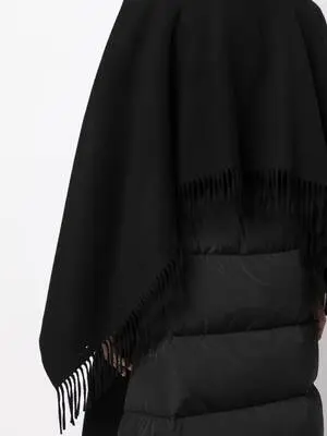 Goen.j Double-breasted Wool Coat With Fringe Detail